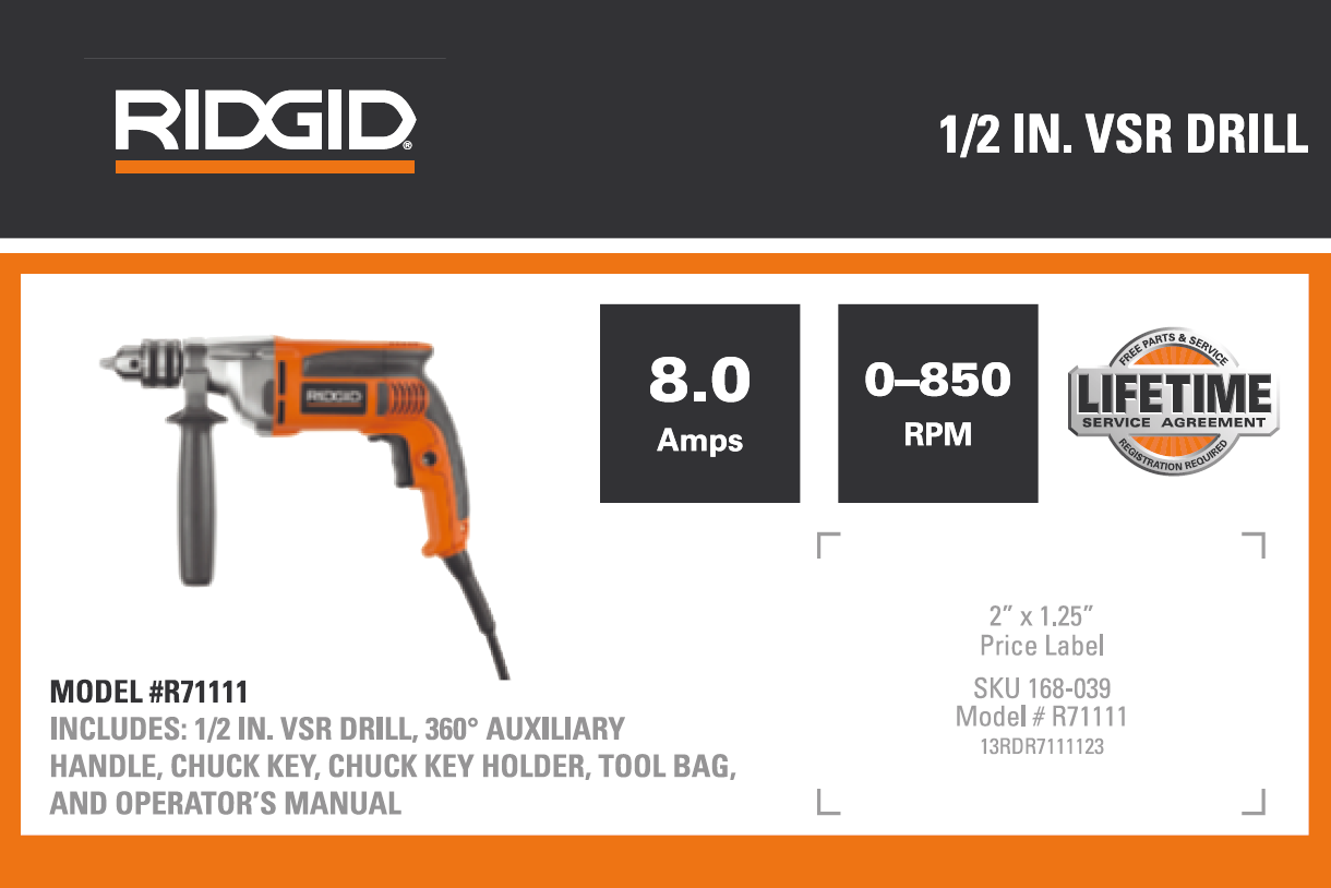RD 1/2 IN VSR DRILL – Team TTI POP