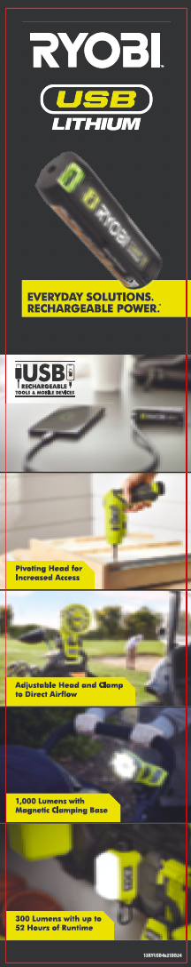 RYOBI USB LITHIUM 4X21 CHANNEL BB – Team TTI POP