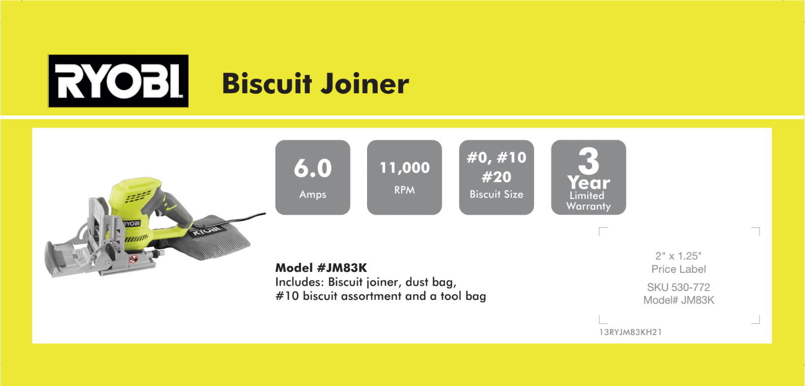 RYOBI BISCUIT JOINER 8.875X 4 – Team TTI POP