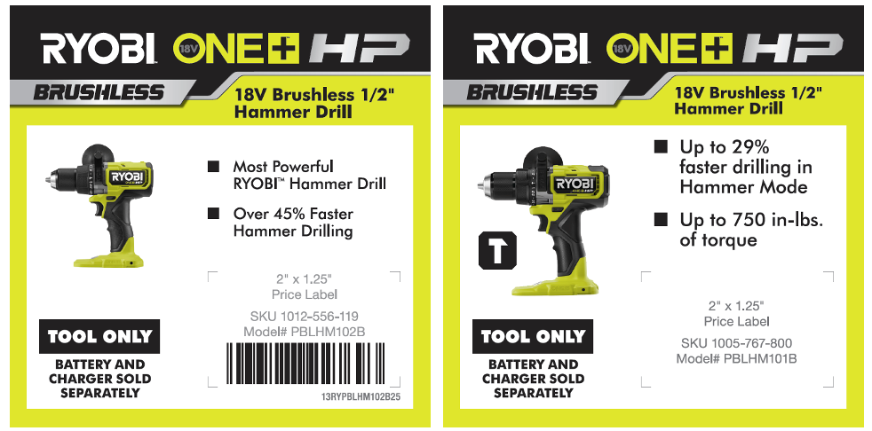 RYOBI 18V ONE+ HP HAMMER DRILL – Team TTI POP