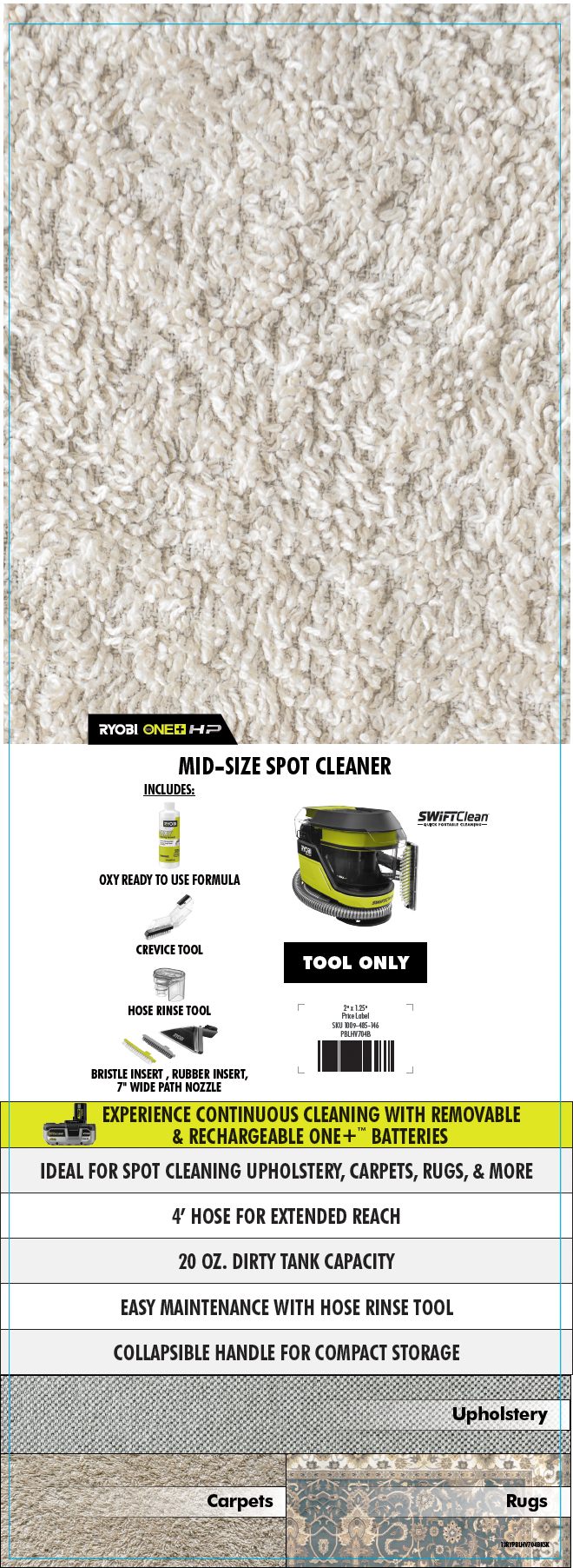 RYOBI 18V Mid Spot Cleaner Deck Card – Team TTI POP