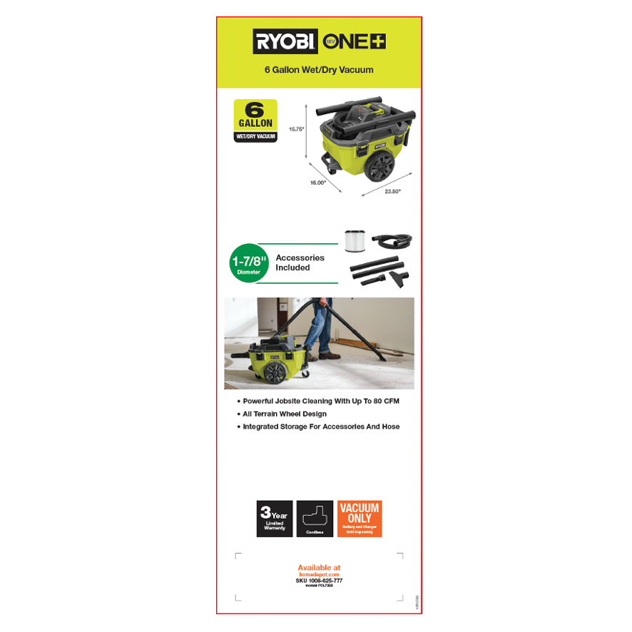 RYOBI ONE+ 18V POP 6 GAL FALCON BOARD – Team TTI POP