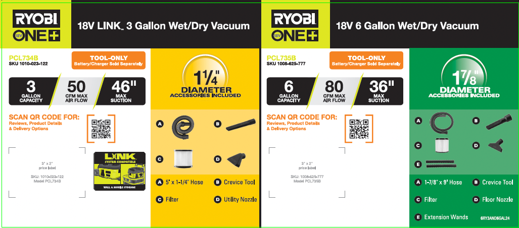 RYOBI ONE+ 18V 3 PCL734 AND 6 PCL735 GAL. DISPLAY – Team TTI POP